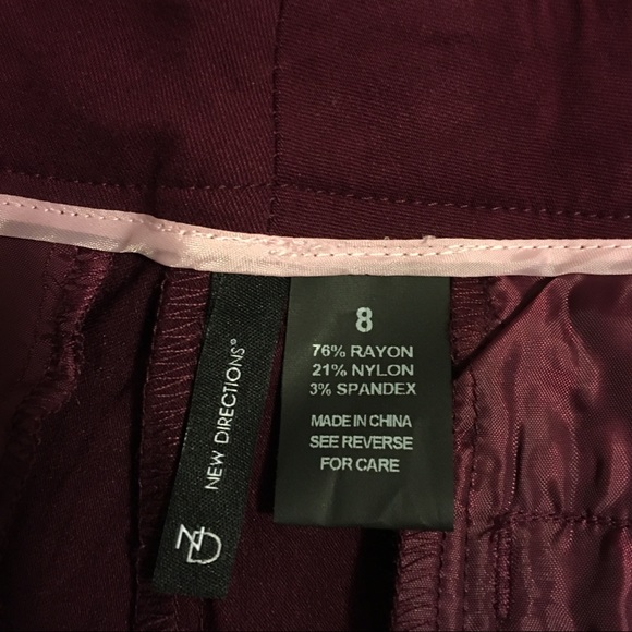 new directions | Pants & Jumpsuits | New Directions Pants In Burgundy ...